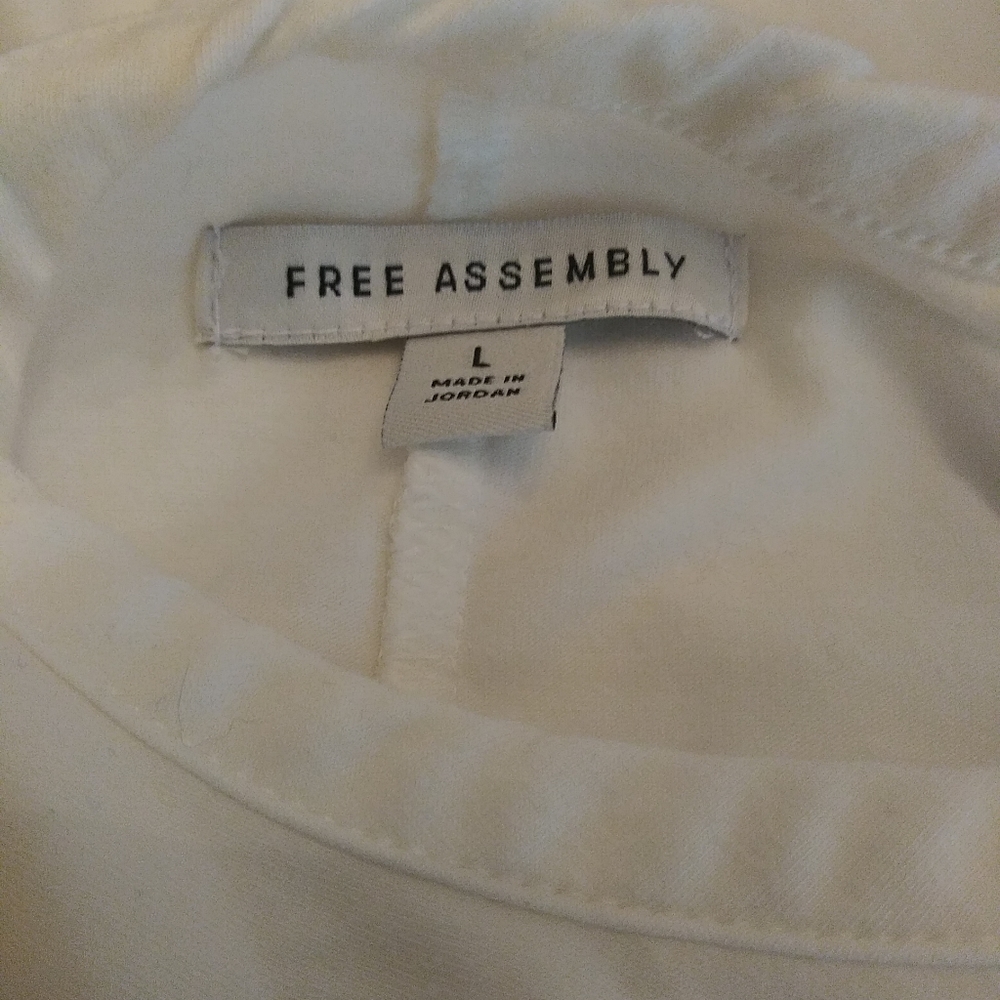 Free Assembly Puff Sleeve Keyhole Tie Back Dress - Gem